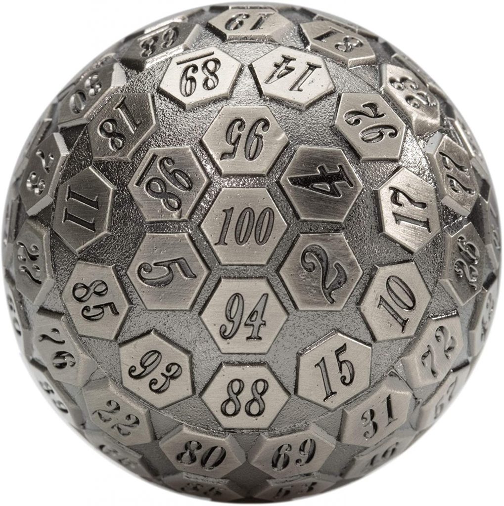 Giant Metal Polyhedral d100 Dice – 45mm | Whizz Dice